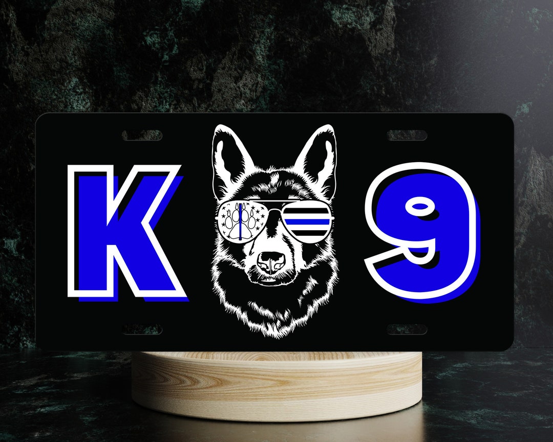 K-9 Unit License Plates Thin Blue Line K9 Unit Vanity License Plate ...