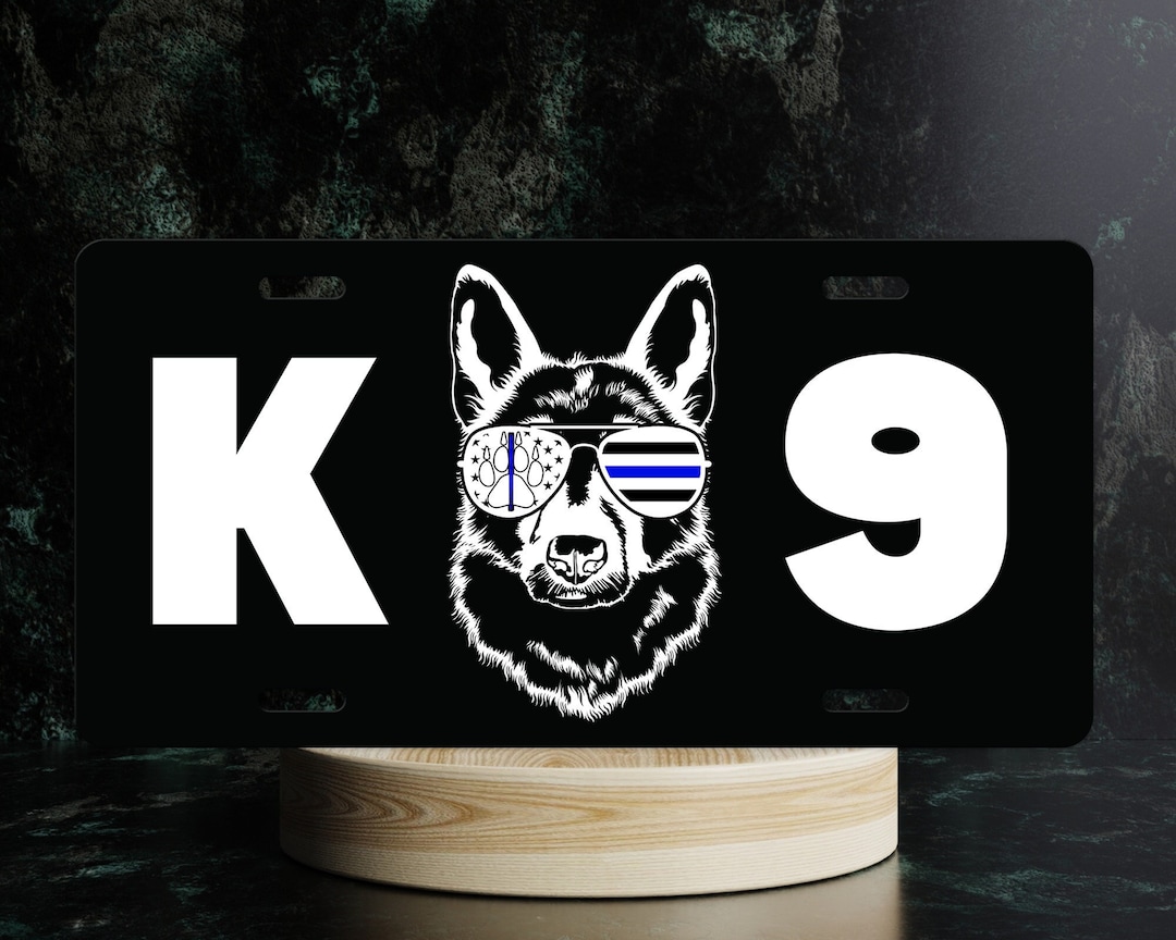 K-9 Unit License Plates Thin Blue Line K9 Unit Vanity License Plate ...