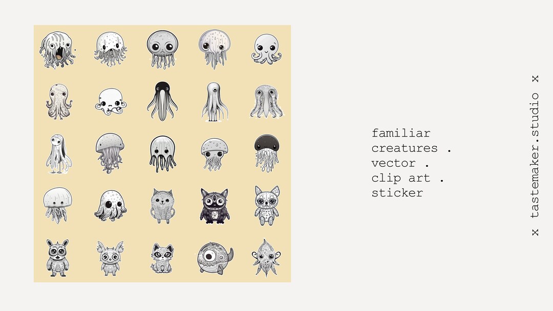 Funny Familiar Creatures Clipart Sea Animals Clip Art Icons Pet ...