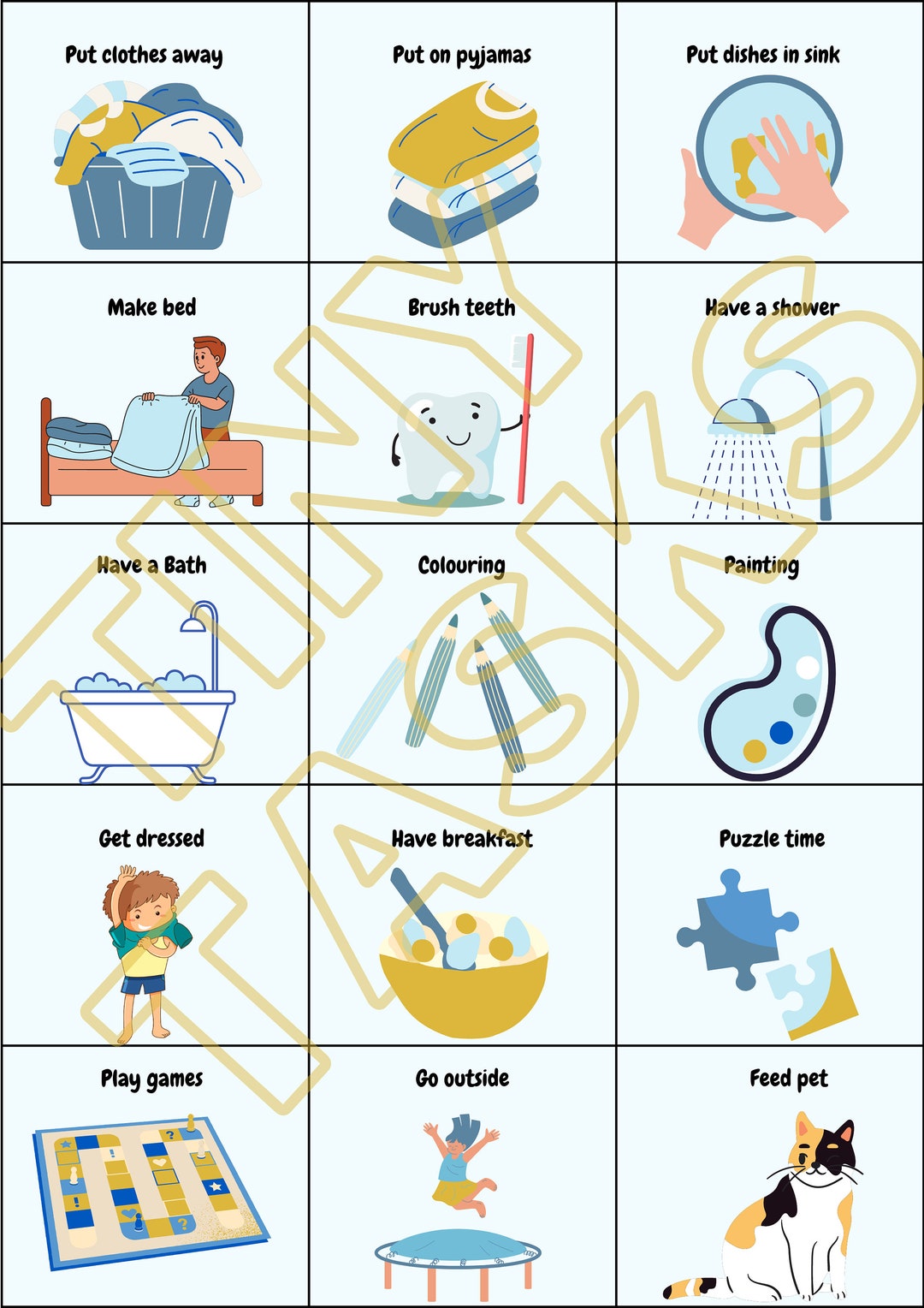 Daily Routine Cards - Etsy