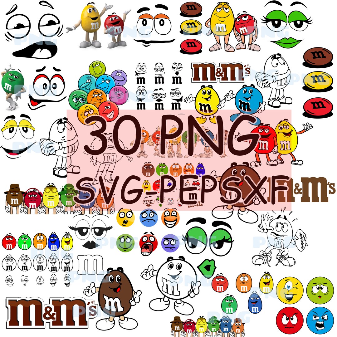 MM Clipart PNG M&M Face SVG Eps Vectorlayered File M M Eps - Etsy