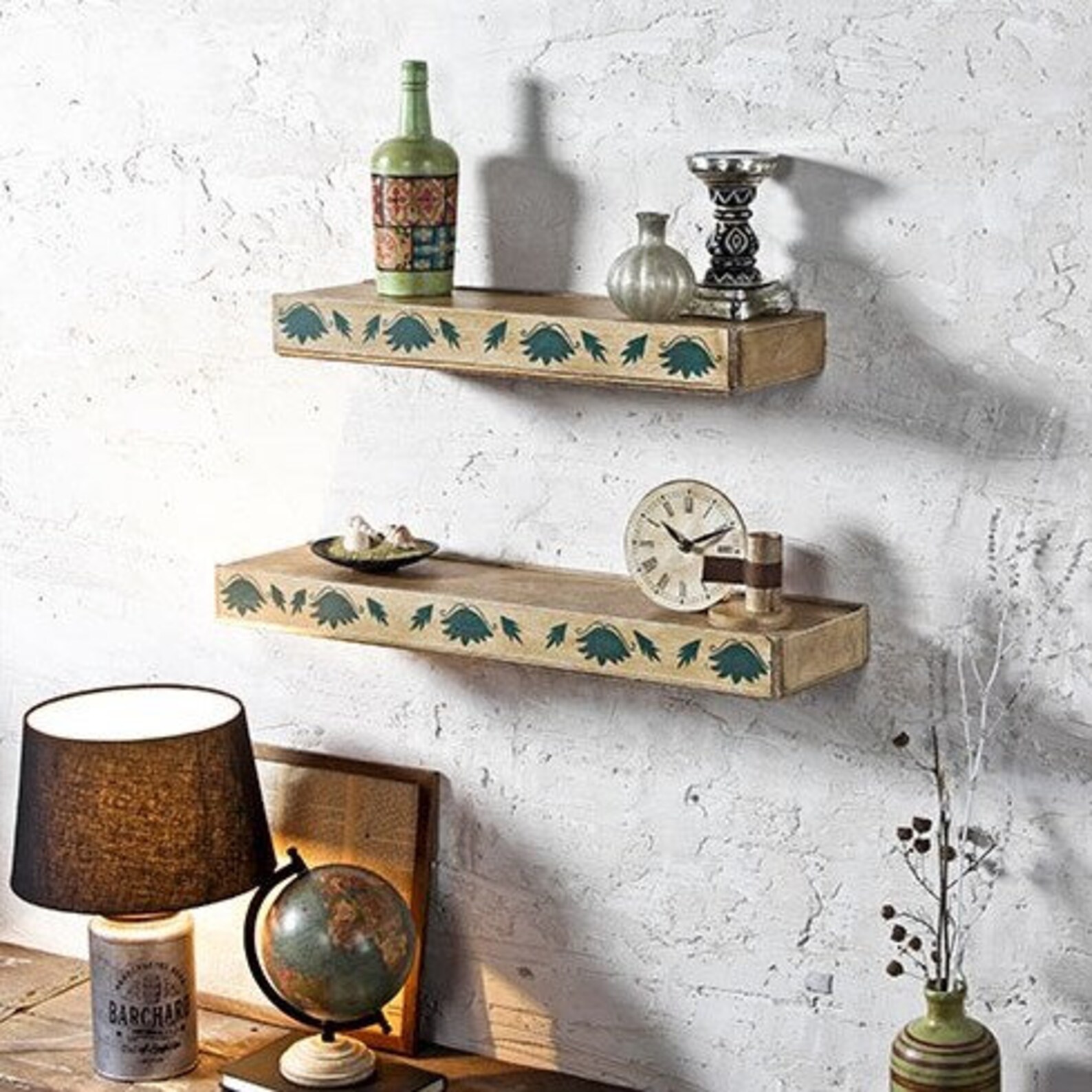 Set of Wall Shelves Handmade Indian for Living Room Decor Wall Bracklet ...