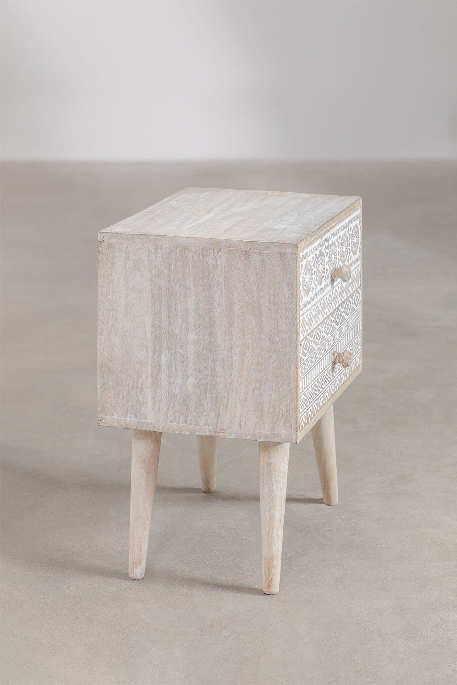 Mango Wood Bedside Table With Drawers - Etsy