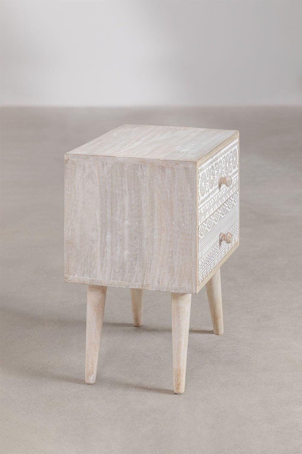 Mango Wood Bedside Table With Drawers - Etsy