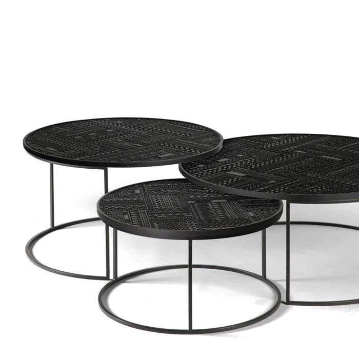 Indian Tabwa Nesting Round Table Set of 3 Coffee Table Bedroom Living ...