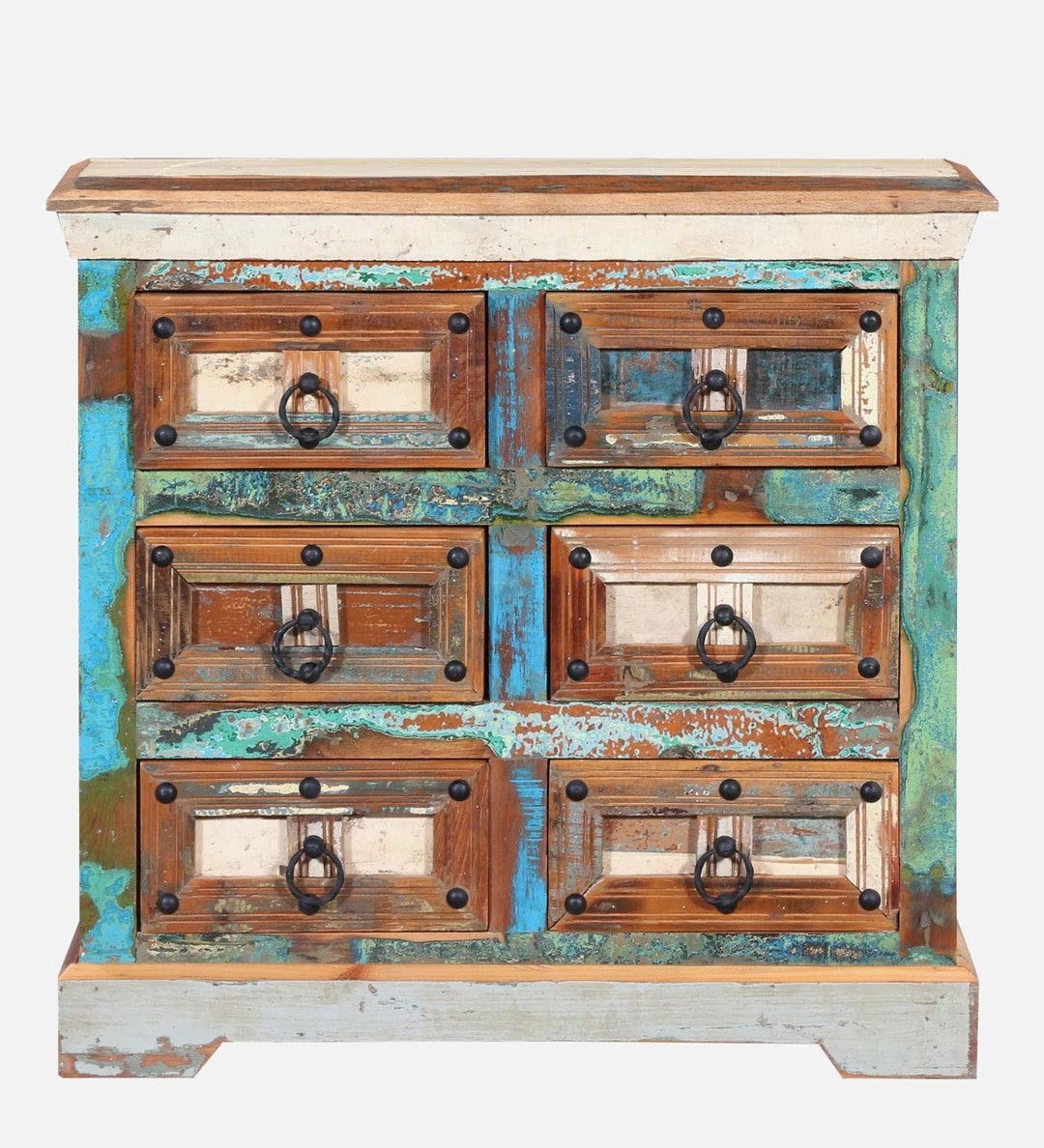 Indian Reclaimed Wood Chest of Drawers in Distress Finish - Etsy