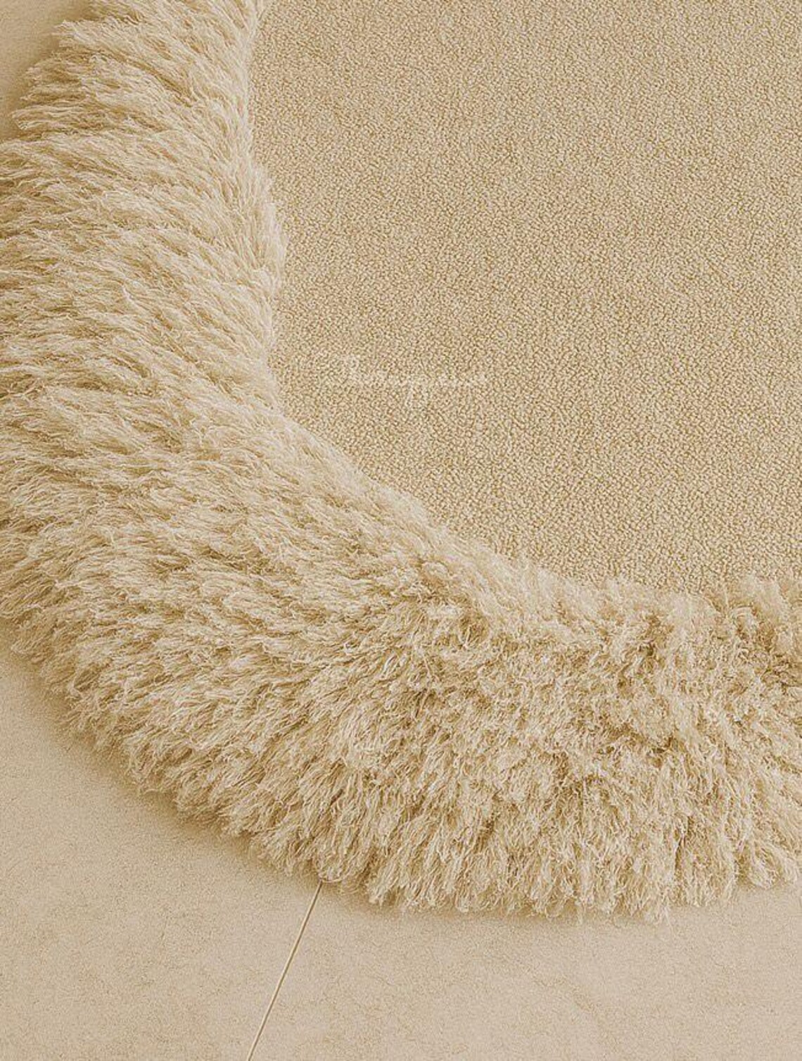 Modern Handtufted Wool Rug With Irregular Organic Shape – Cream Beige ...