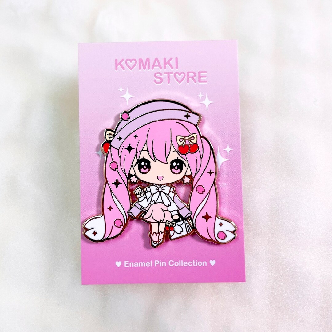 Sakura Hanami Miku Enamel Pin / Vocaloid Hatsune Miku / Cute Anime ...