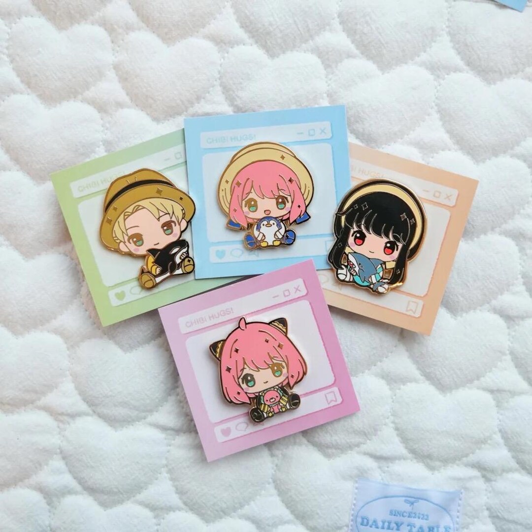 Secret Family Chibi Hug Enamel Pin: Kawaii Anime Collectible, Spy Trio ...