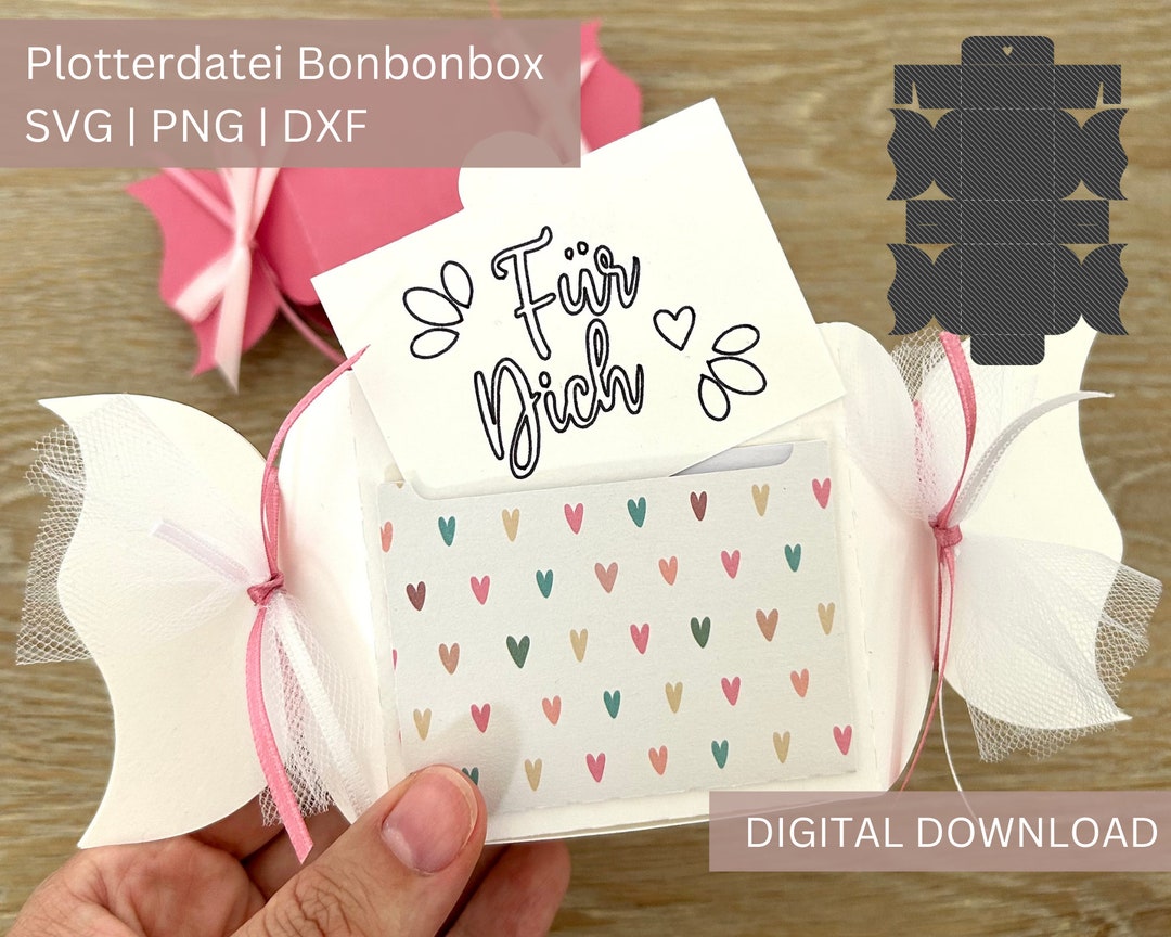 Plotterdatei SVG PNG DXF Bonbon Box Geschenkschachtel - Etsy.de