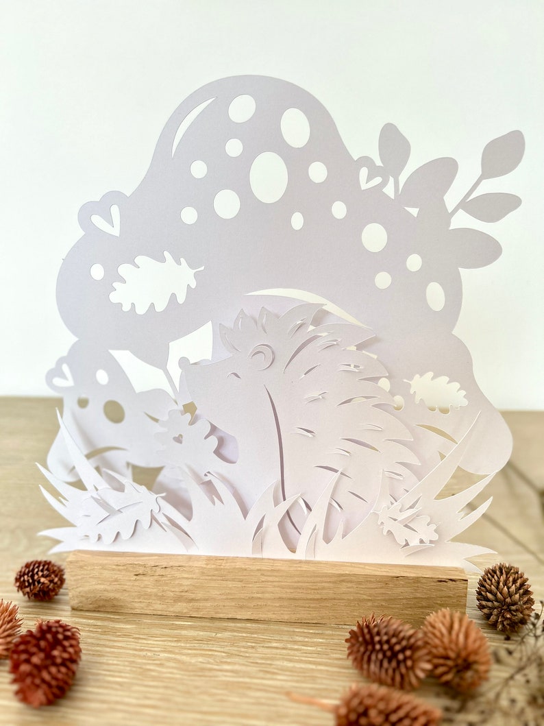 Plotterdatei Herbst Pilze und Igel im Gras, Klötzchendeko, Schneidedatei, SVG, DXF - Etsy.de