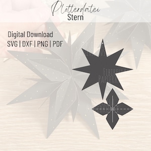 Plotterdatei Stern, Papierstern, Weihnachten, Schneidedatei SVG, PNG, DXF, Pdf - Etsy.de