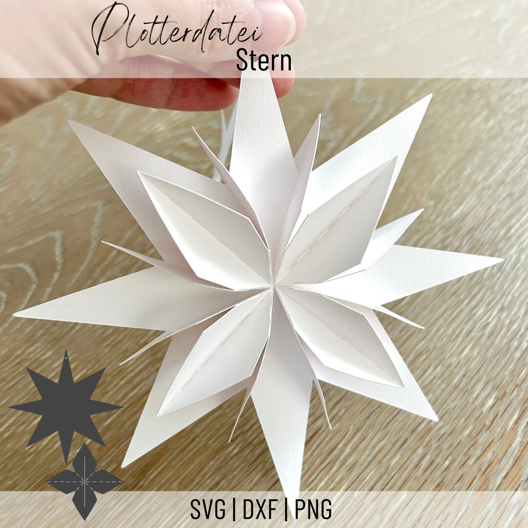 Plotterdatei Stern, Papierstern, Weihnachten, Schneidedatei SVG, PNG, DXF - Etsy.de