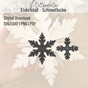 Plotterdatei Schneeflocke 3D, Eiskristall, Papierschneeflocke, Weihnachten, Schneidedatei SVG ...