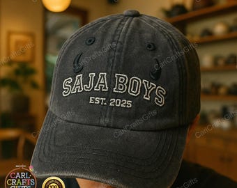Saja Boys Hat – K-pop Demon Hunters Embroidered Dad Cap, Demon Boyband ...