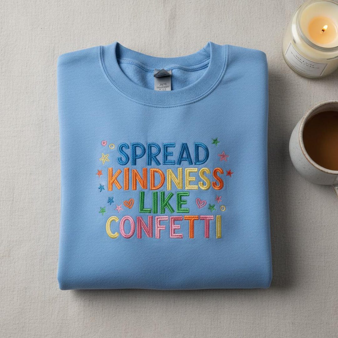 Spread Kindness Like Confetti Embroidered Sweatshirt, Kindness Matters ...