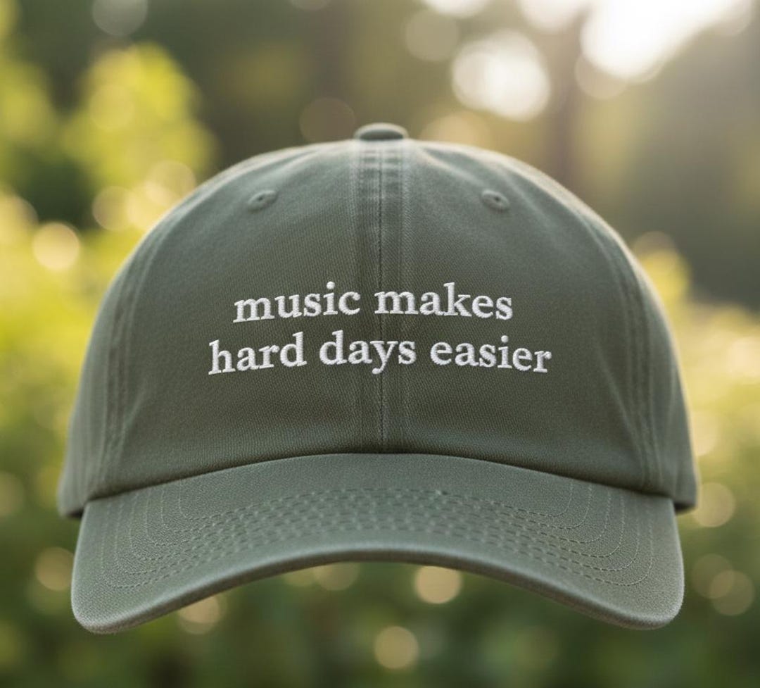 Custom Embroidered Music Quote Hat, Music Makes Hard Days Easier Cap ...