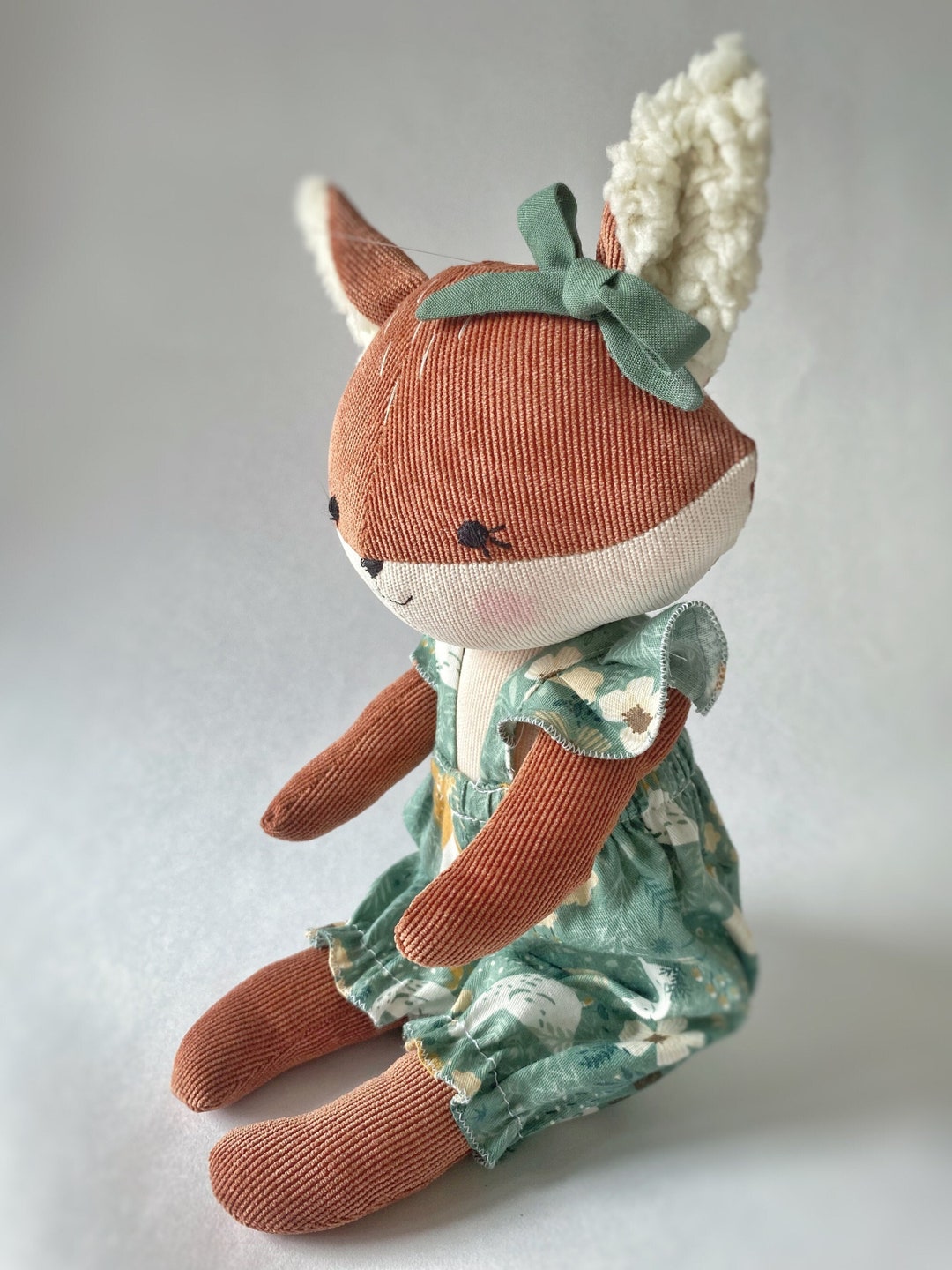 Handmade Fabric Toy LITTLE FOX Cloth Figure Stuffed Foxie Toy 12 Inches ...