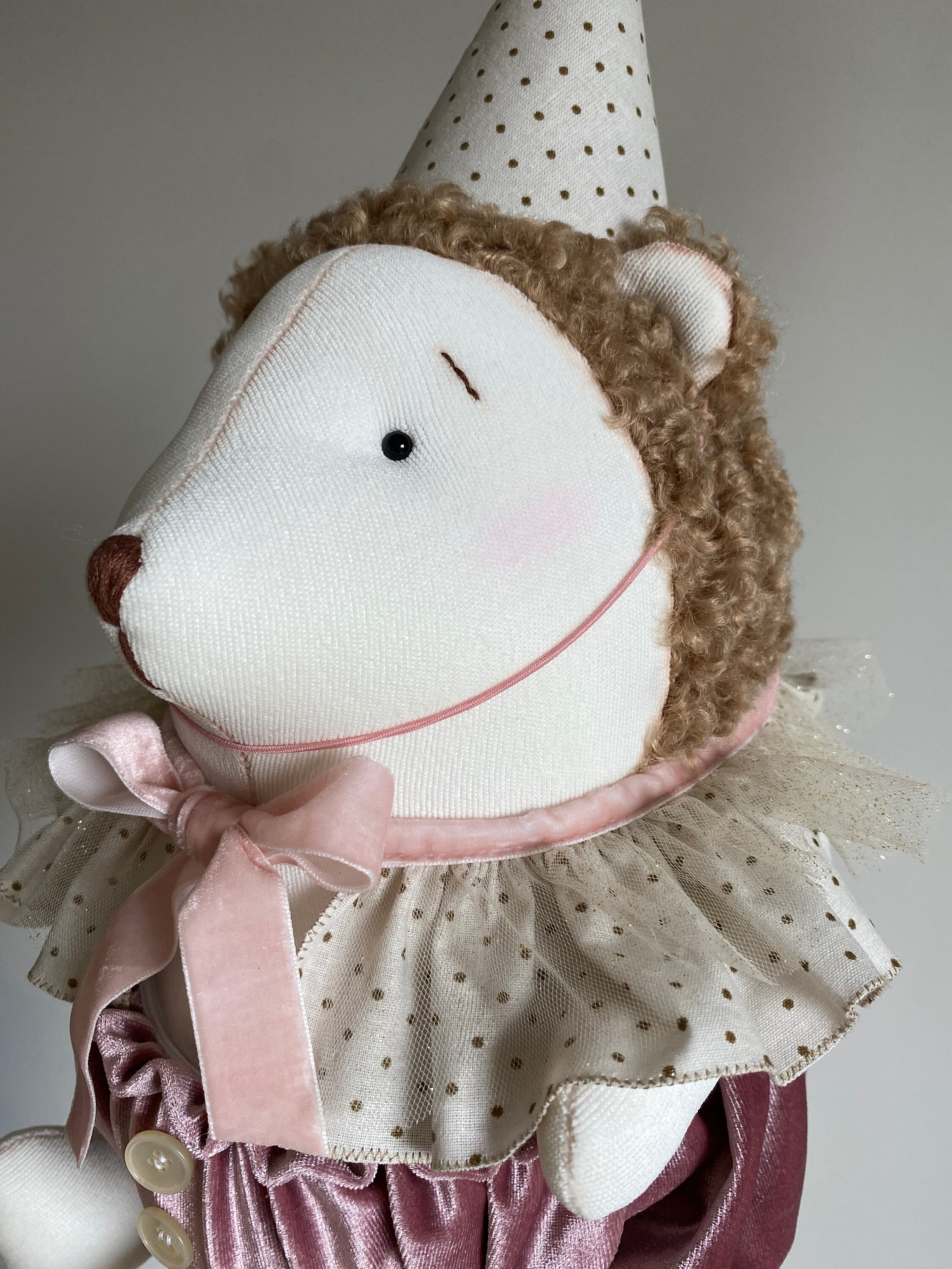 Handmade Fabric Doll HEDGEHOG Cloth Figure Stuffed Toy 16.5 Inches - Etsy