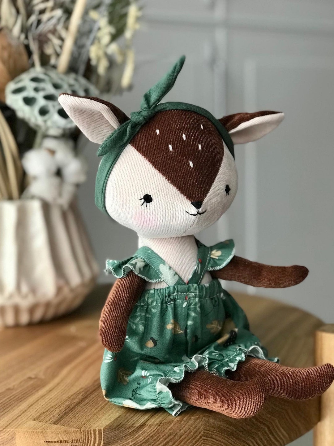 Handmade Fabric Toy FAWN Cloth Figure Stuffed Deer Toy 12 Inches - Etsy