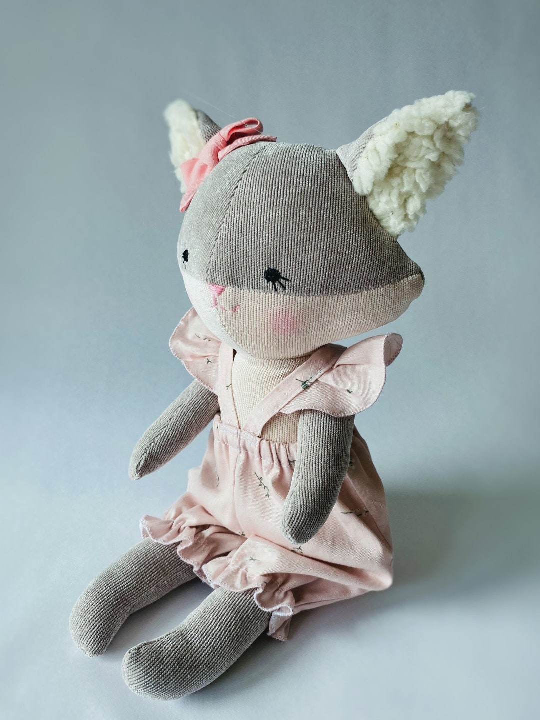 Handmade Fabric Toy KITTEN Cloth Figure Stuffed Toy 12 Inches - Etsy