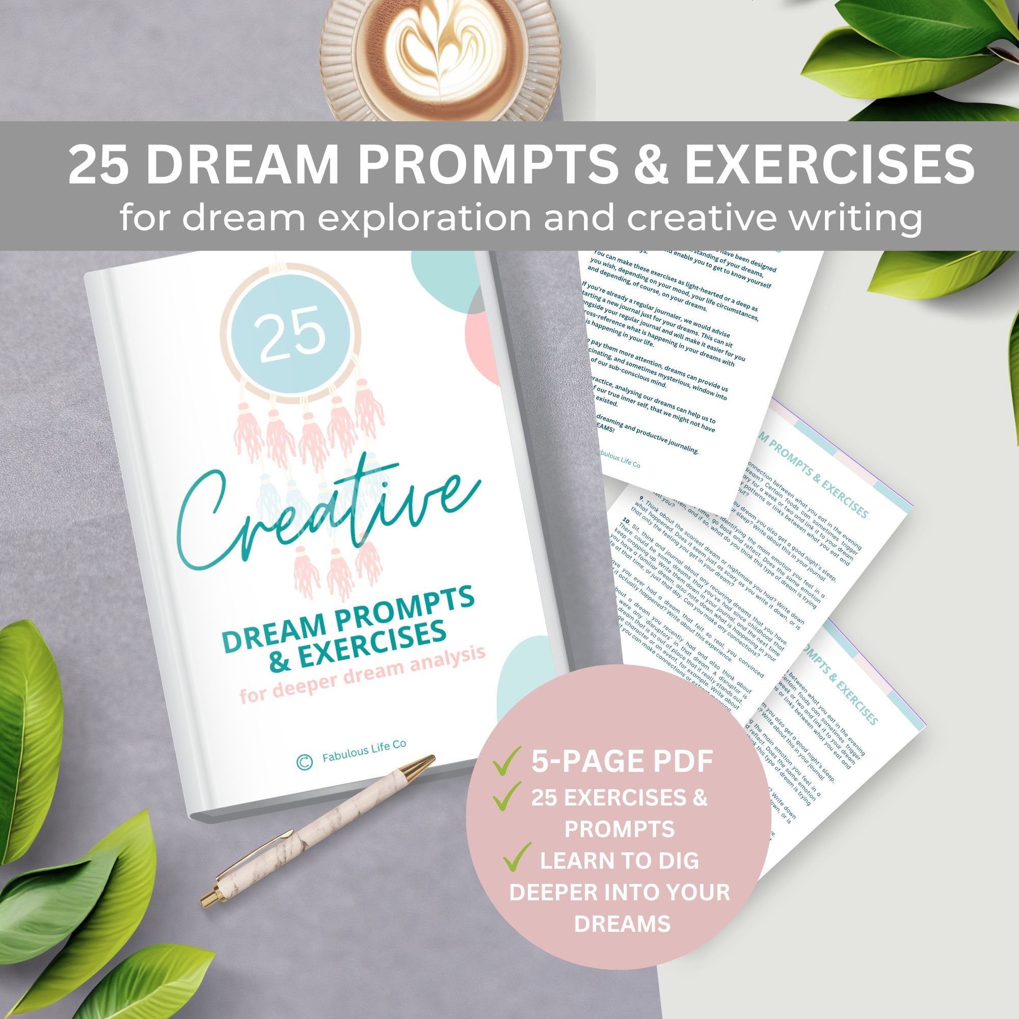 Creative Dream Prompts & Exercises, INSTANT PDF DOWNLOAD, 25 Deep ...
