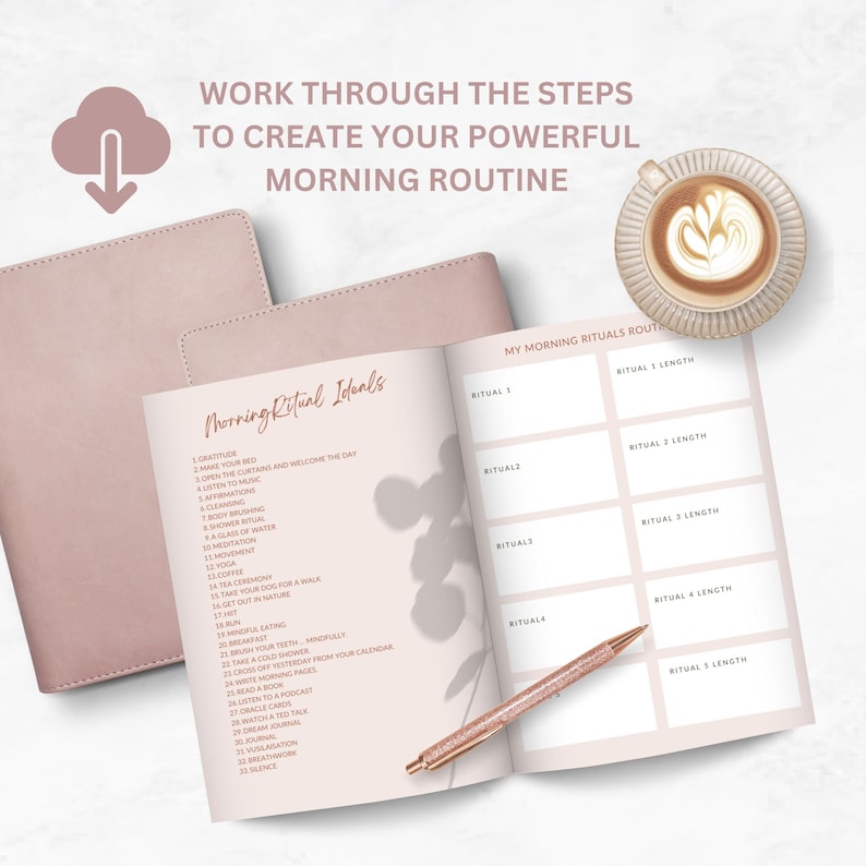 Daily Rituals Workbook, INSTANT DOWNLOAD PDF, Morning Check-in, Evening ...