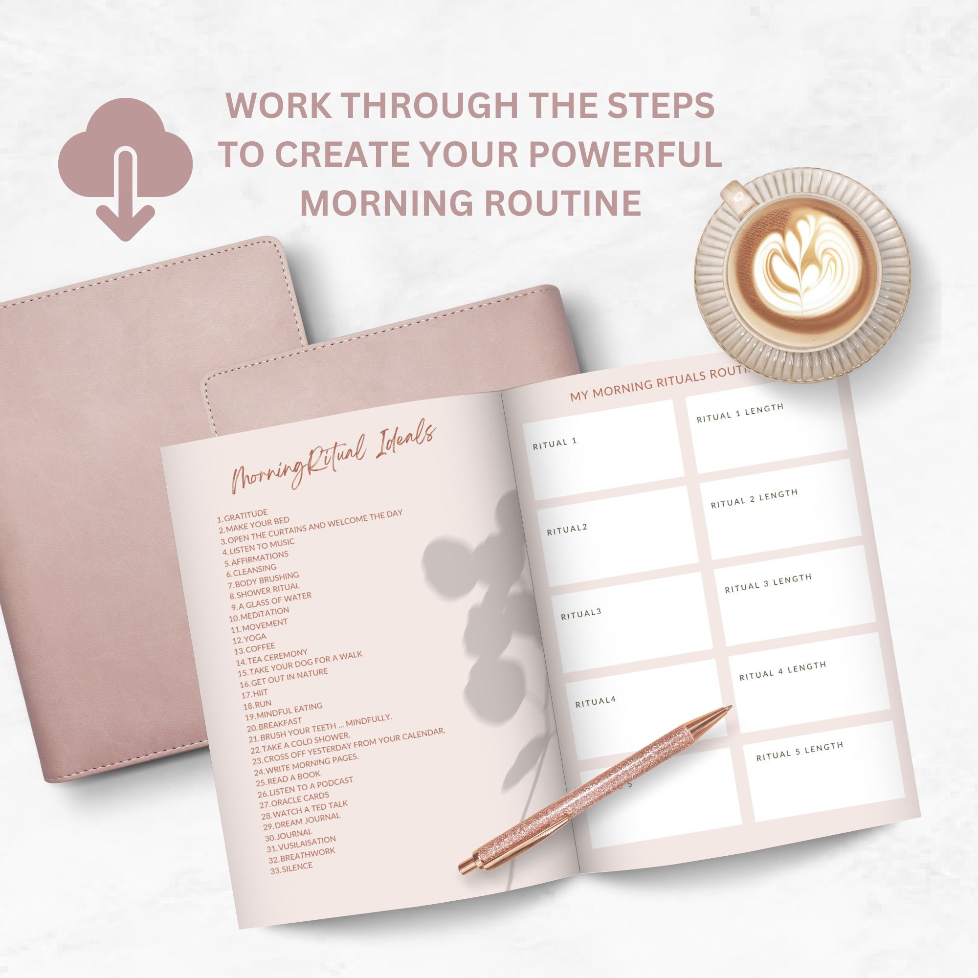 Daily Rituals Workbook, INSTANT DOWNLOAD PDF, Morning Check-in, Evening ...