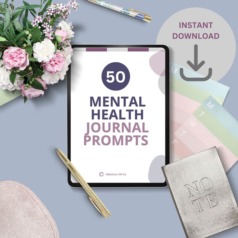 Journal Prompts for Stress, Anxiety and Mental Health INSTANT DOWNLOAD ...