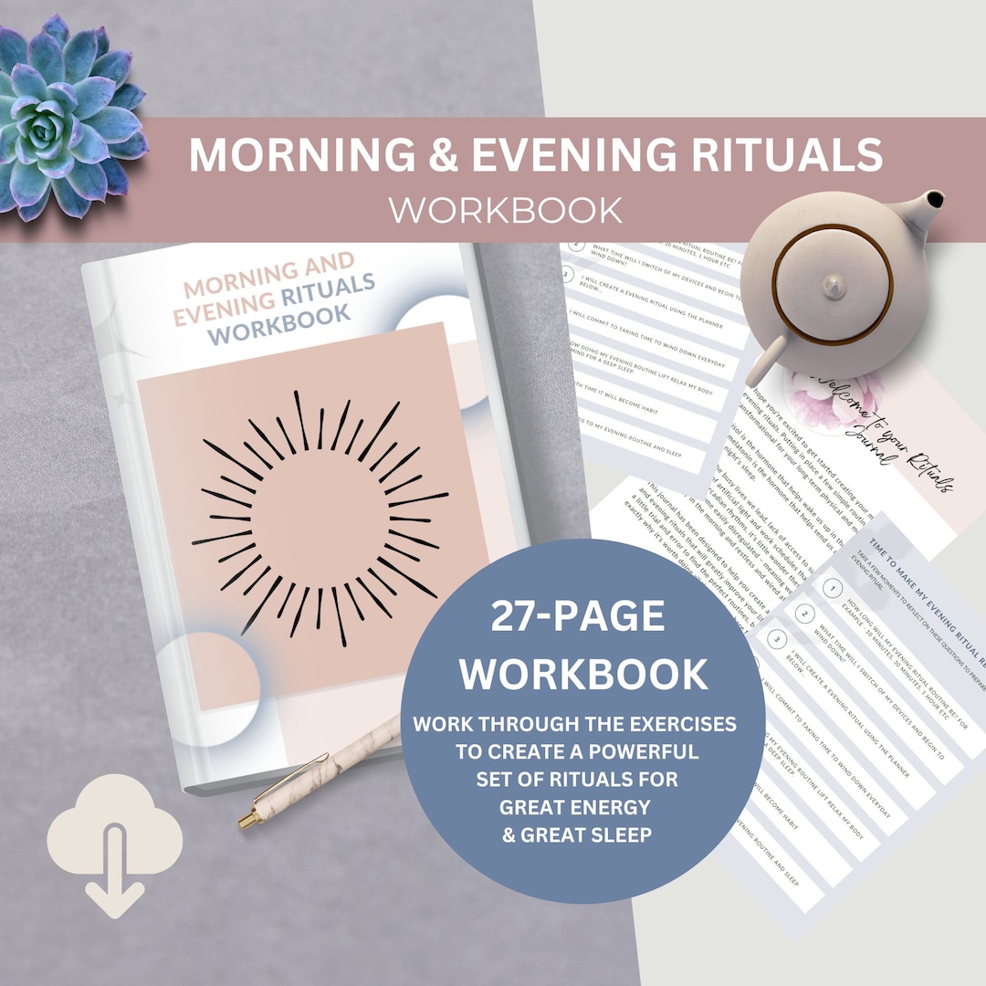 Daily Rituals Workbook, INSTANT DOWNLOAD PDF, Morning Check-in, Evening ...