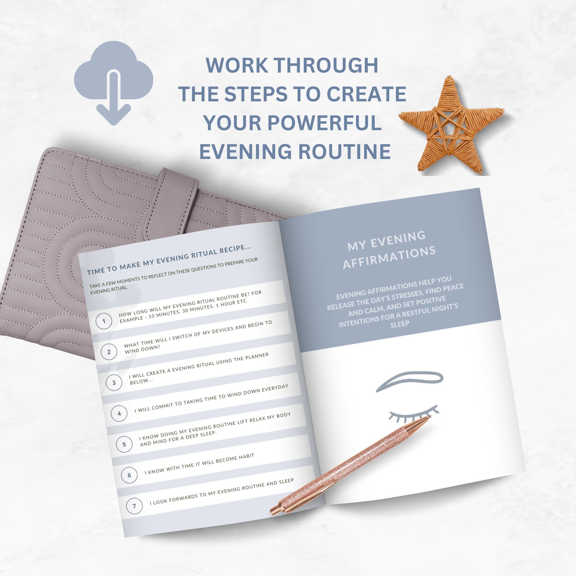 Daily Rituals Workbook, INSTANT DOWNLOAD PDF, Morning Check-in, Evening ...