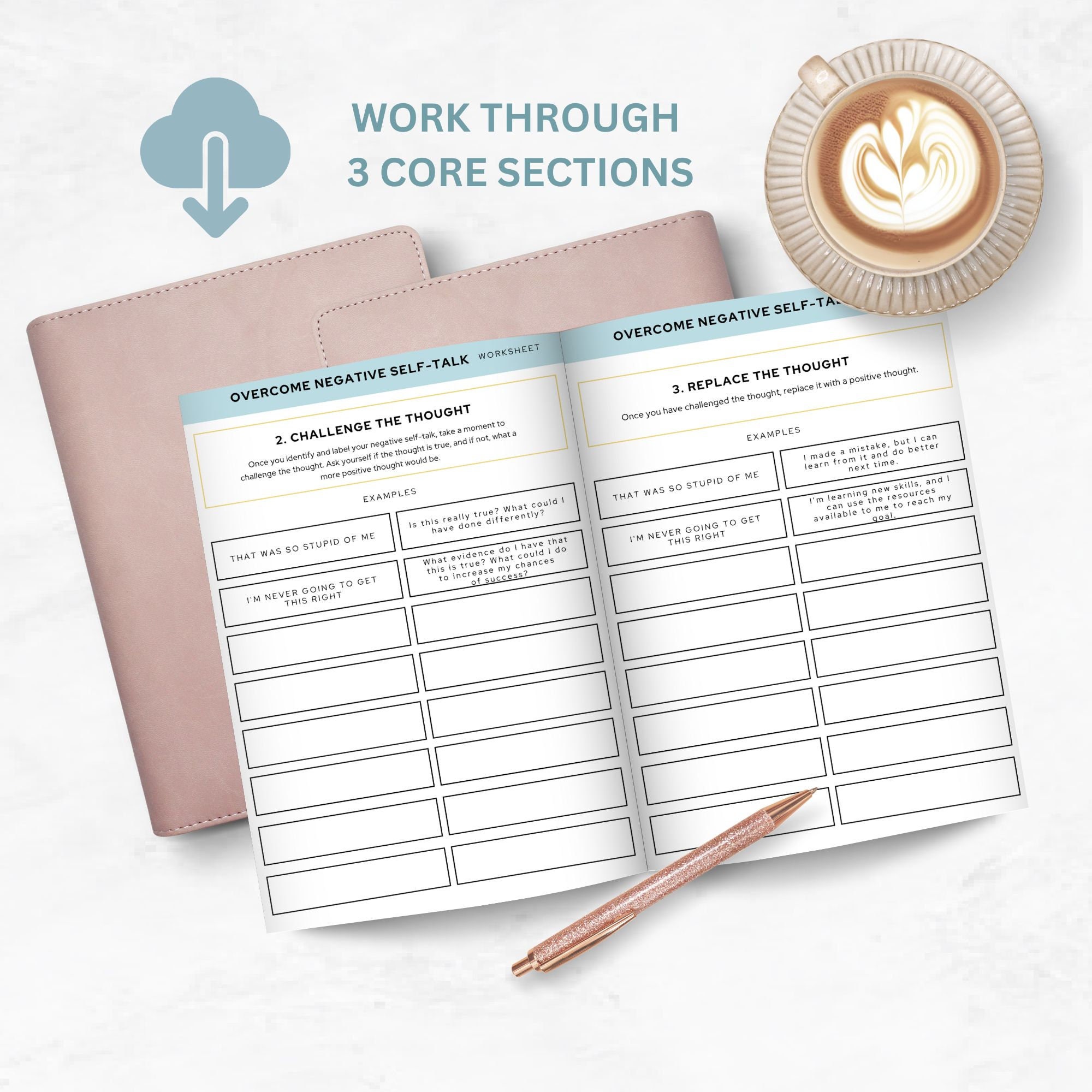 Overcome Negative Self Talk Workbook, INSTANT DOWNLOAD PDF, Silence ...