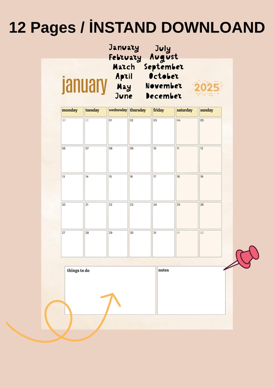 Digital Planner 2025 / Minimalist Yearly Planner / Digital 2025 Yearly ...