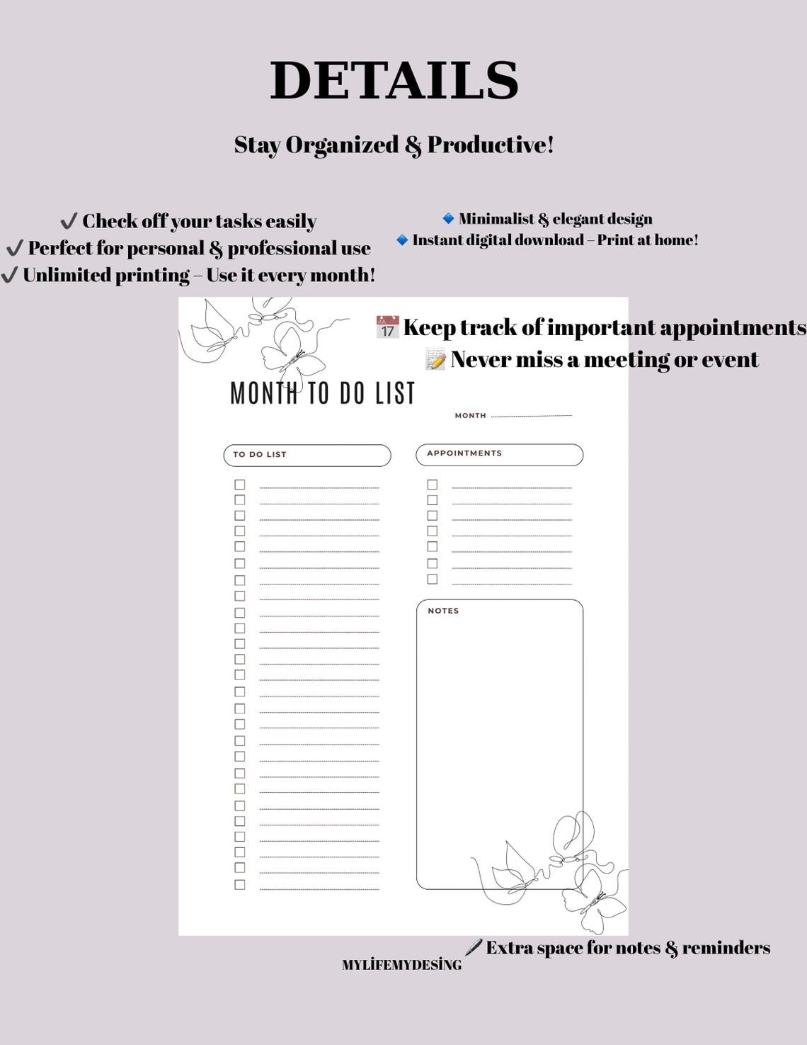 Minimal to Do List Printable, Simple Tasks List Template, A4/a5/letter ...