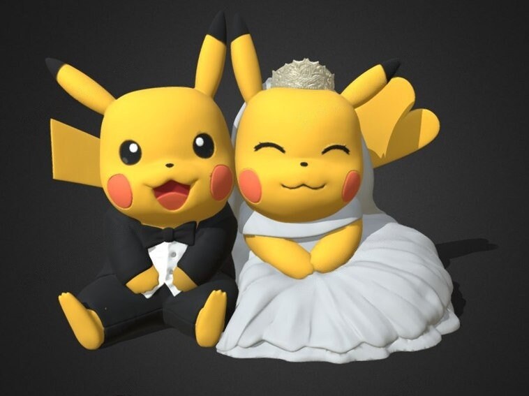 Pokemon Pikachu Wedding 3D Model Print File Pikachu Pokemon - Etsy
