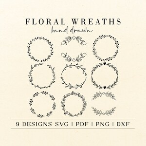 Hand Drawn Wreath Svg Wreath Svg Design Wreath Bundle Svg - Etsy