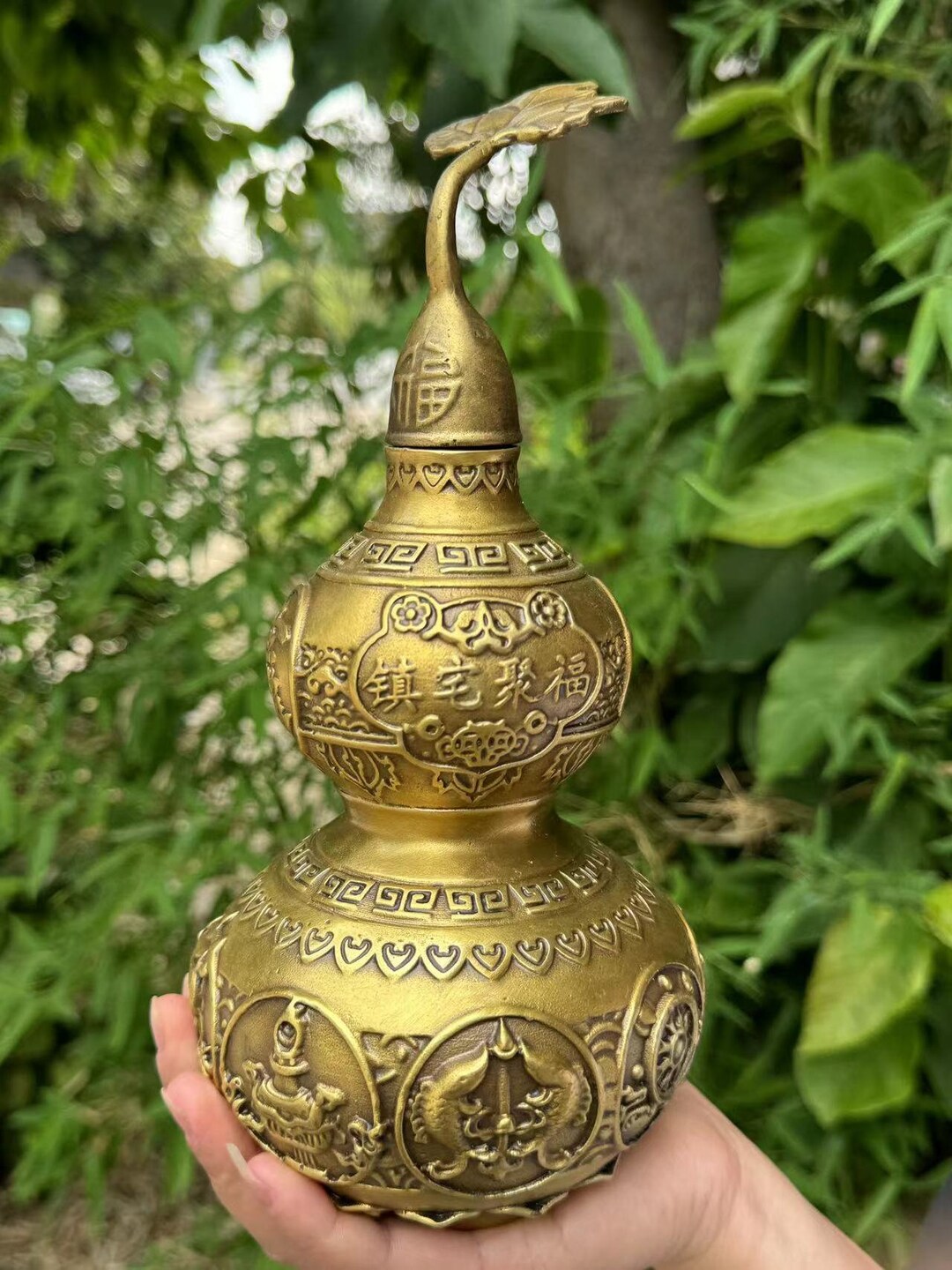 Big Copper Hu Lu Fengshui Decor Blessing Good Luck Prosperity Gifting ...