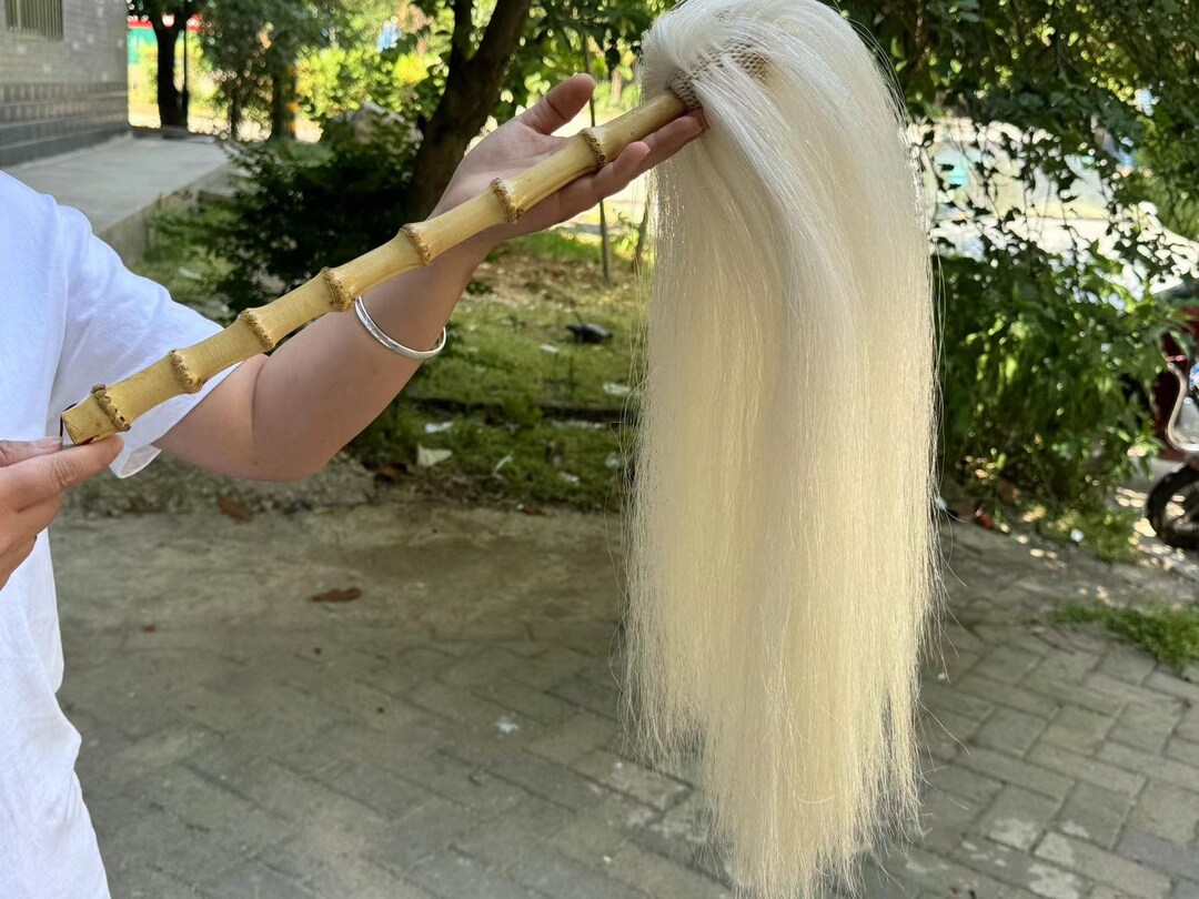 Natrue White Real Horse Tail Buddha Dust Props Wood Handle Horsetail ...