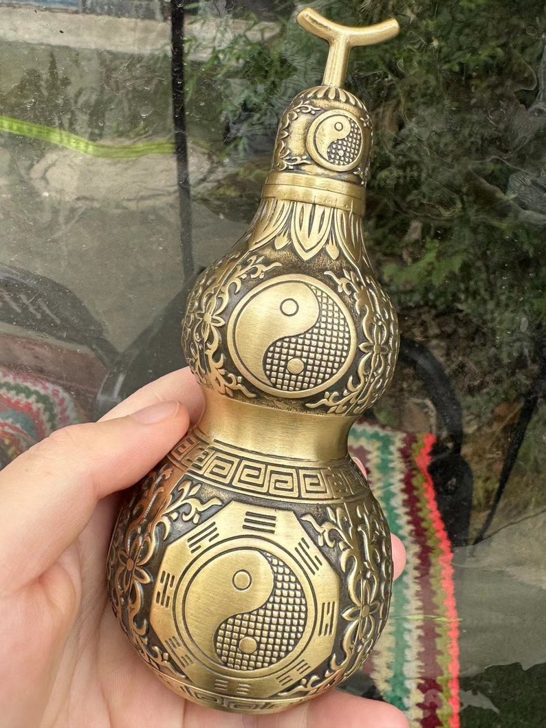 Copper Hu Lu Fengshui Decor Blessing Good Luck Prosperity Gift Wu Lou ...