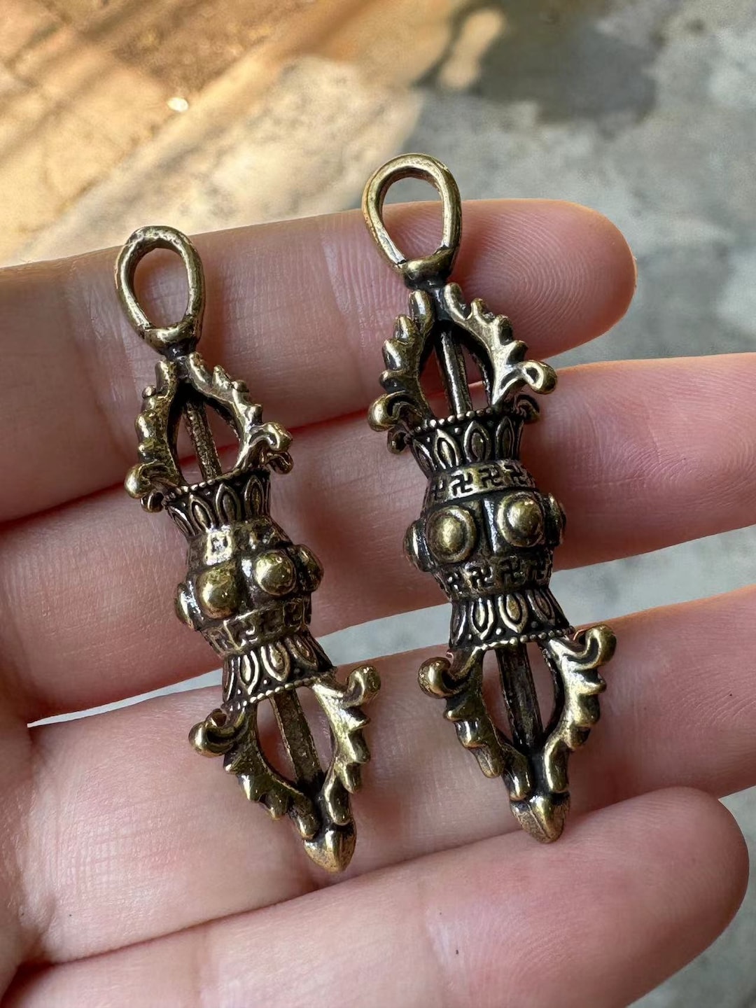2pcs Copper Vajra Phurba Pestle Handmade Pendant Vajra Handicraft ...