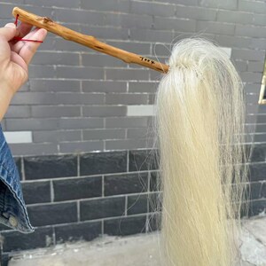 Natural White Horse Tail, Fly Whisk Duster,wood Handle Horsetail, Whisk ...