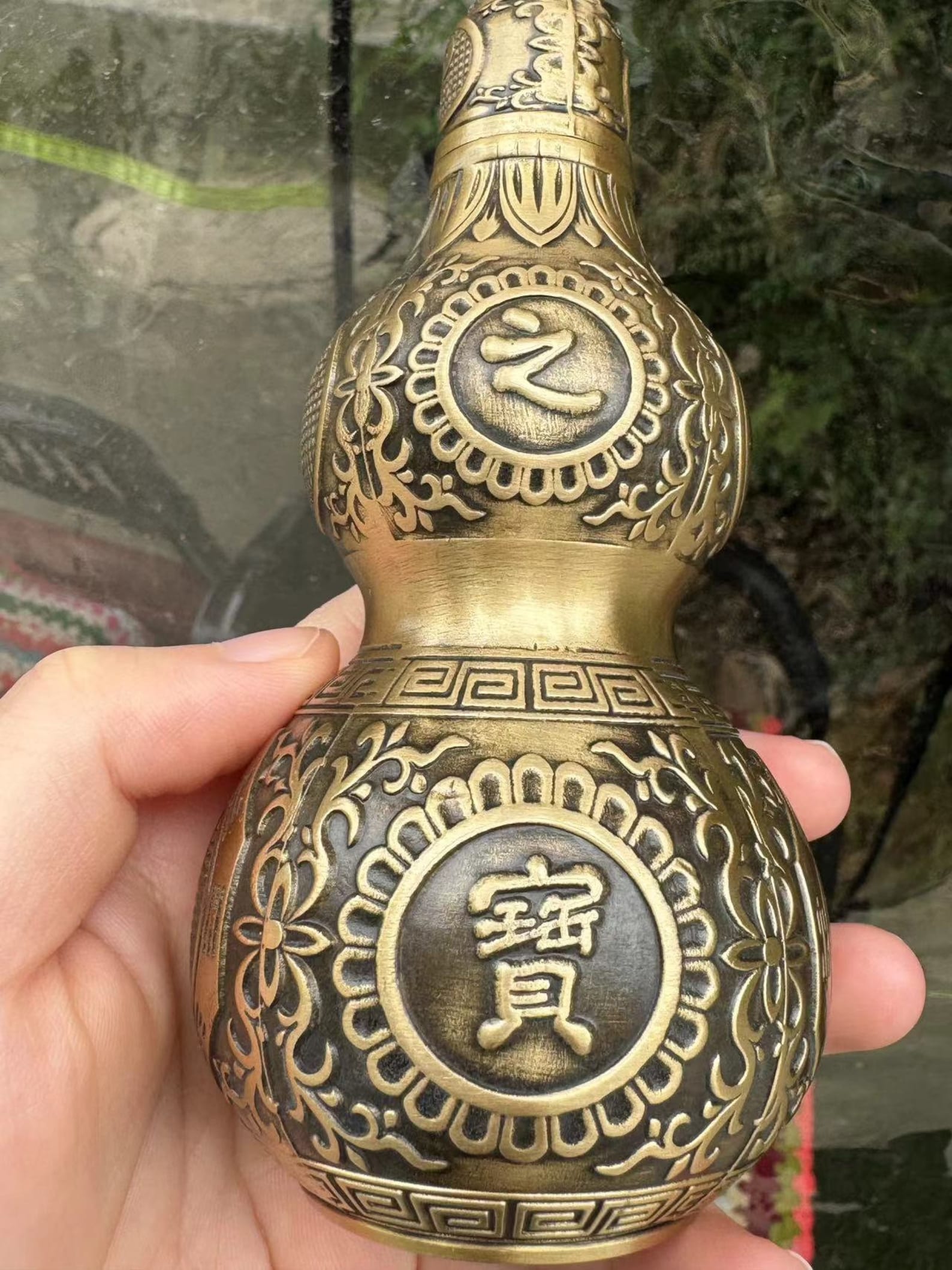 Copper Hu Lu Fengshui Decor Blessing Good Luck Prosperity Gift Wu Lou ...