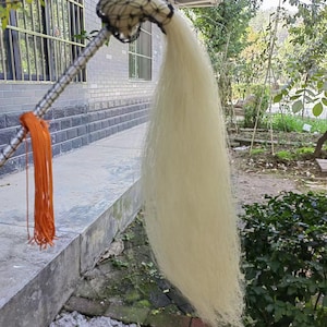 Natural White Real Horse Tail Buddha Dust Props Wood Handle Horsetail ...