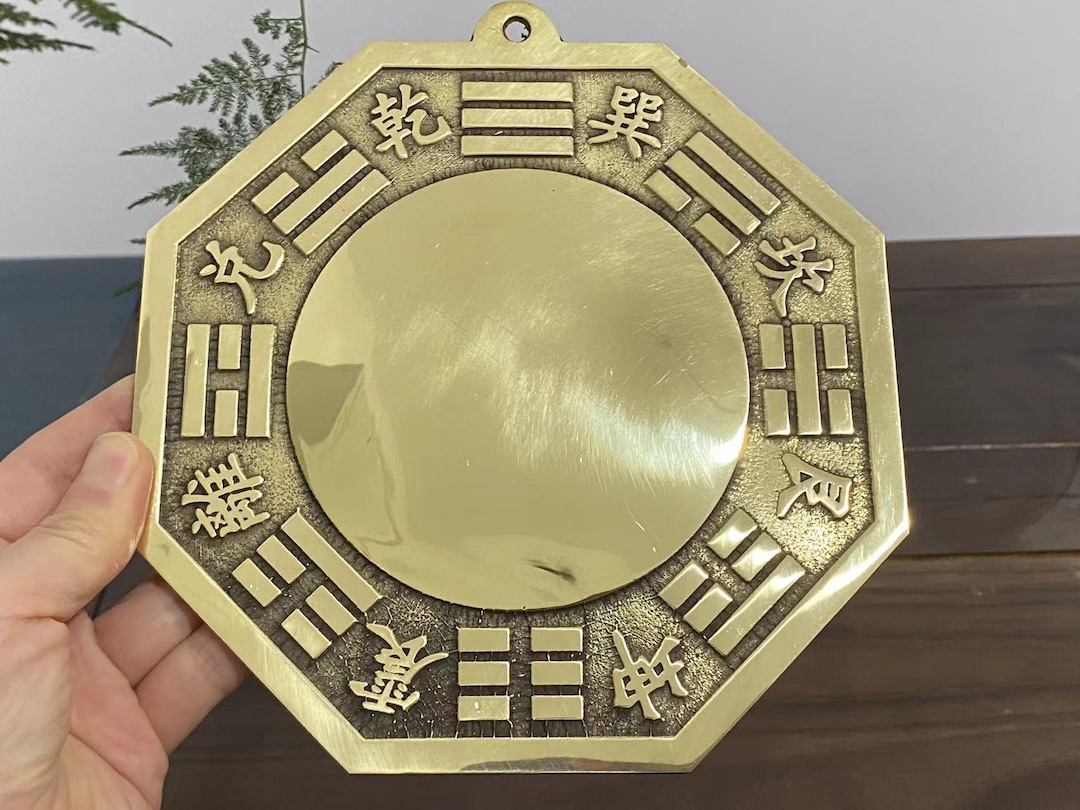 Collect Taiji Bagua Tongjing Copper Mirror Statue Yinyang Convex Bagua ...