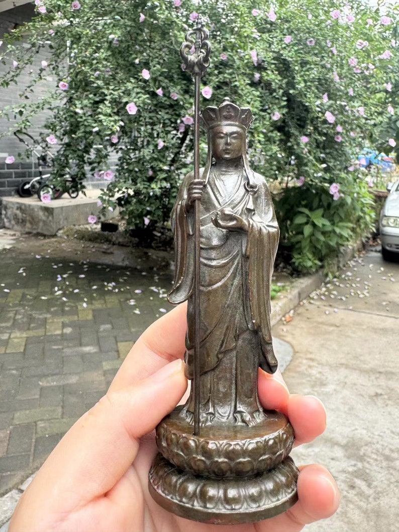 Copper Ksitigarbha Bodhisattva Standing Posture Dizang Pusa Copper ...