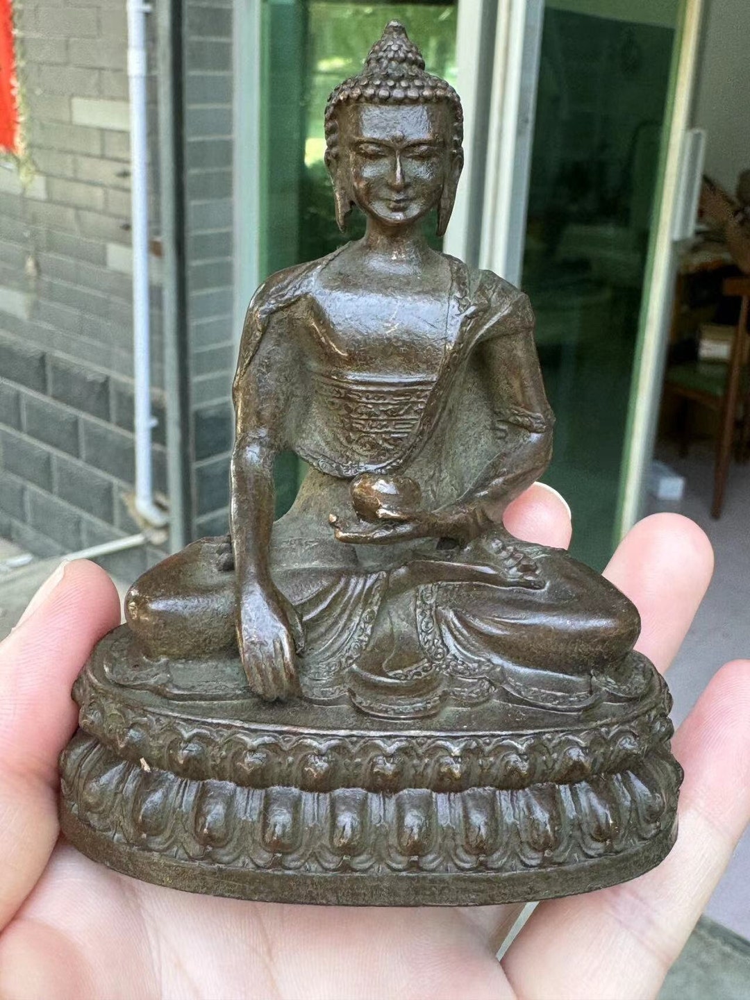 Copper Antique Mini Dharma Buddha Sitting Buddha,peace Zen Bodhisattva ...