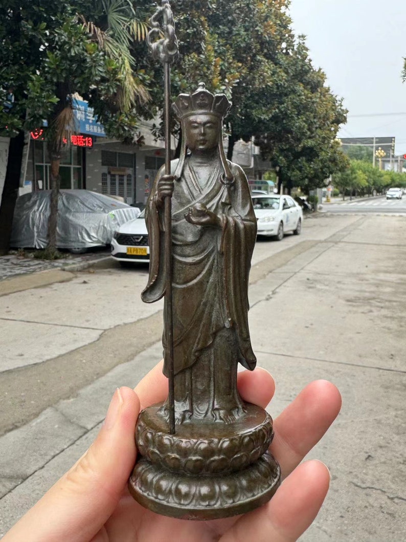 Copper Ksitigarbha Bodhisattva Standing Posture Dizang Pusa Copper ...