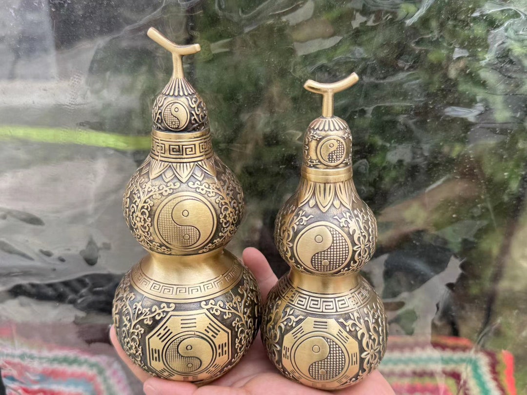 Copper Hu Lu Fengshui Decor Blessing Good Luck Prosperity Gift Wu Lou ...