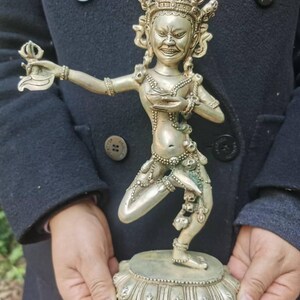 Buddhist Tibetan Statue White Copper, Deity of Long Life and ...