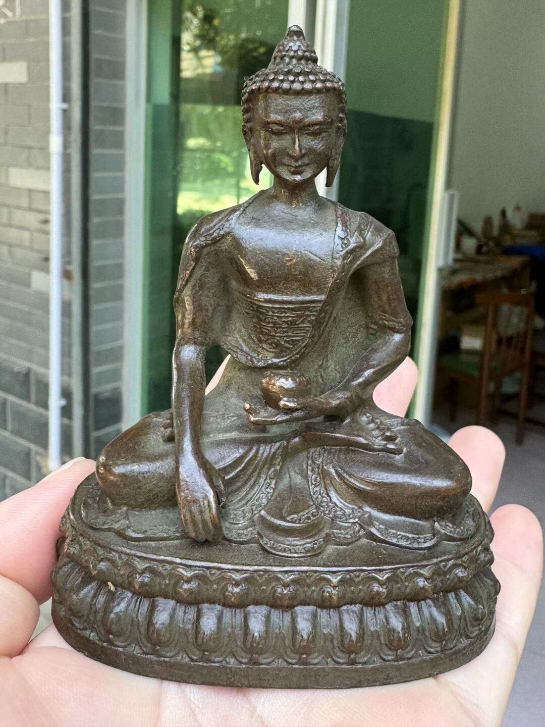 Mini Copper Antique Dharma Buddha Sitting Buddha,peace Zen Bodhisattva ...